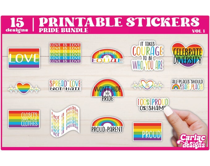 LGBT Sticker Sheet Rainbow Bullet Journal Stickers Queer Planner ...