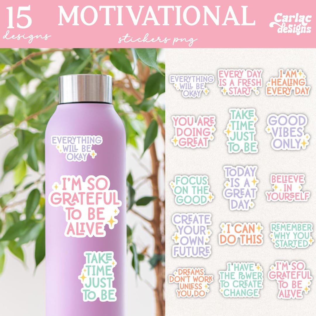 Motivational Printable Stickers, Inspirational Printable Stickers ...