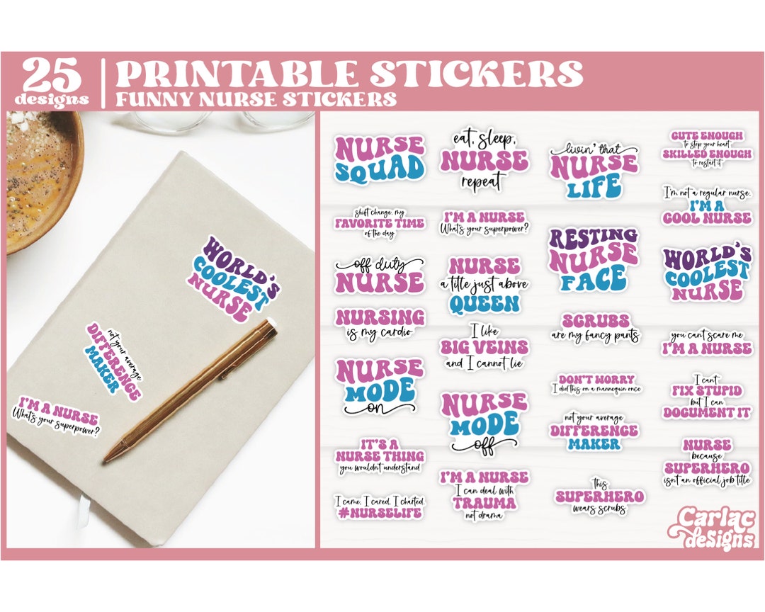 Nurse Stickers Bundle Funny Nurse Stickers Bundle Nurse File for ...
