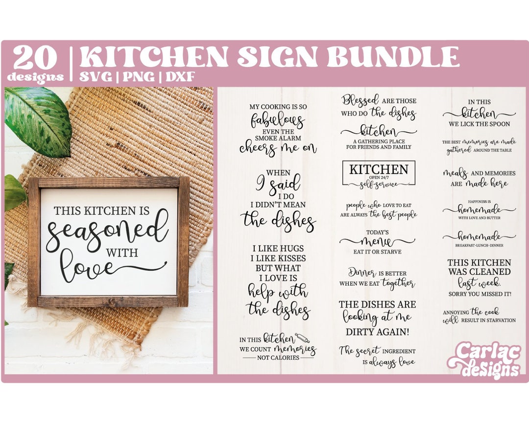 Kitchen SVG Bundle, Kitchen Sign SVG, Home Sign Svg, Family Sign Svg ...