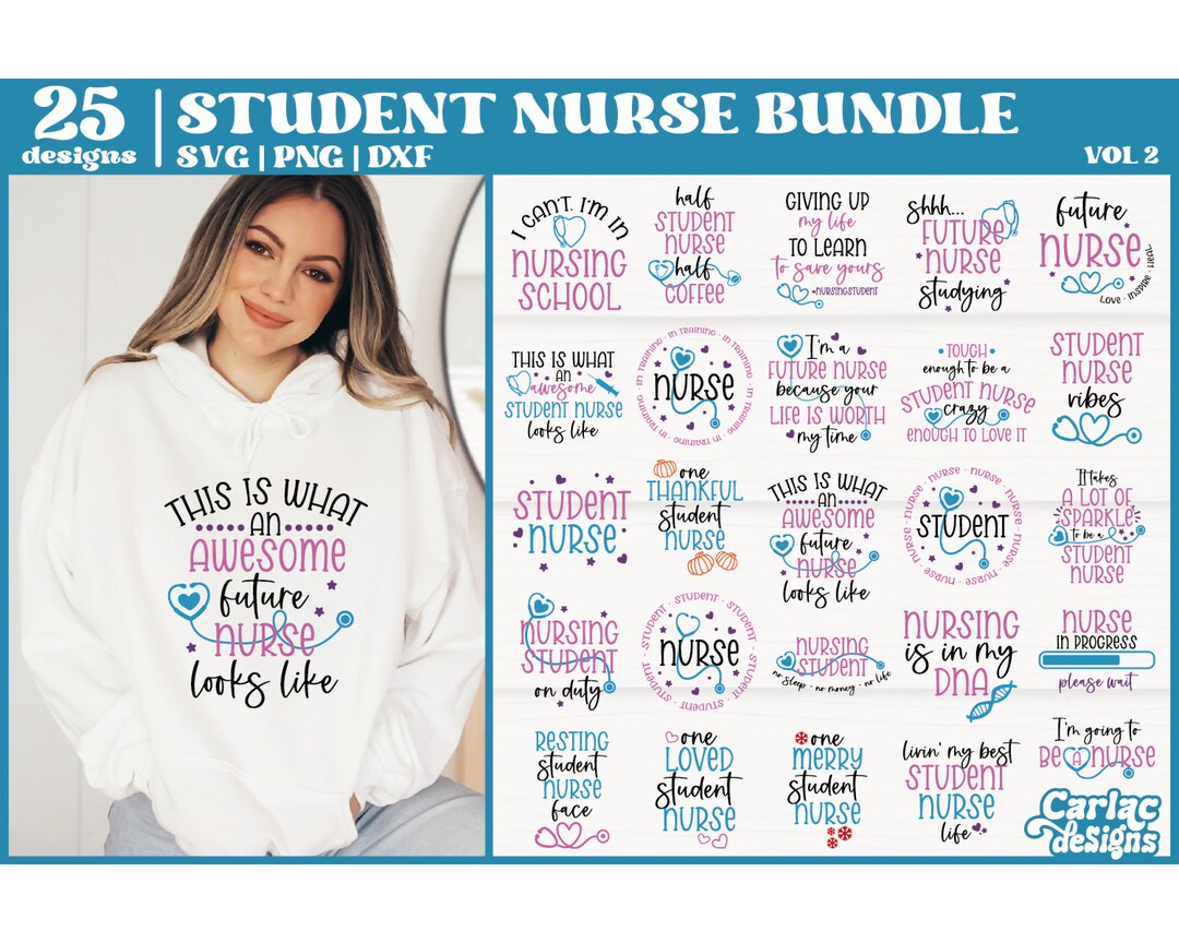 Student Nurse SVG Bundle | Nurse Sublimation | Funny Nurse SVG | Nurse ...