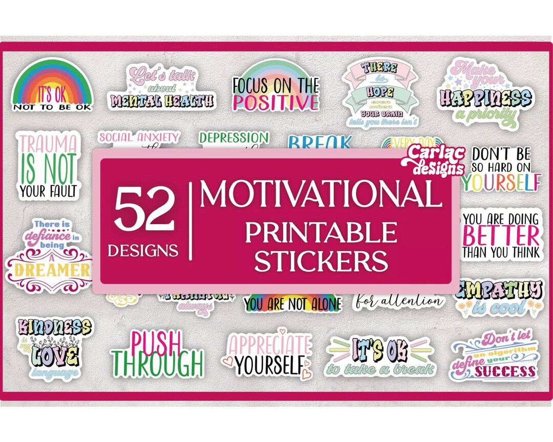 Motivational Printable Stickers, Inspirational Printable Stickers ...