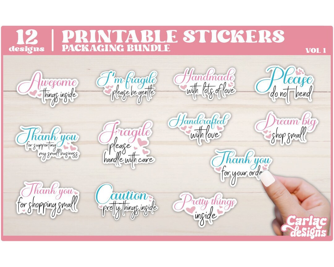 Packaging Sticker Bundle | Small Business Sticker Bundle | Blue and ...