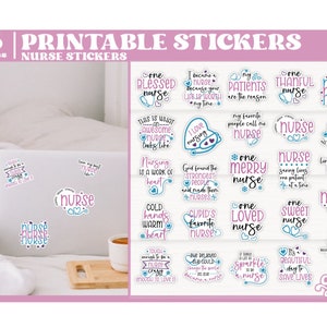 Funny Nurse Stickers Printable Stickers, Nursing Print and Cut Stickers ...