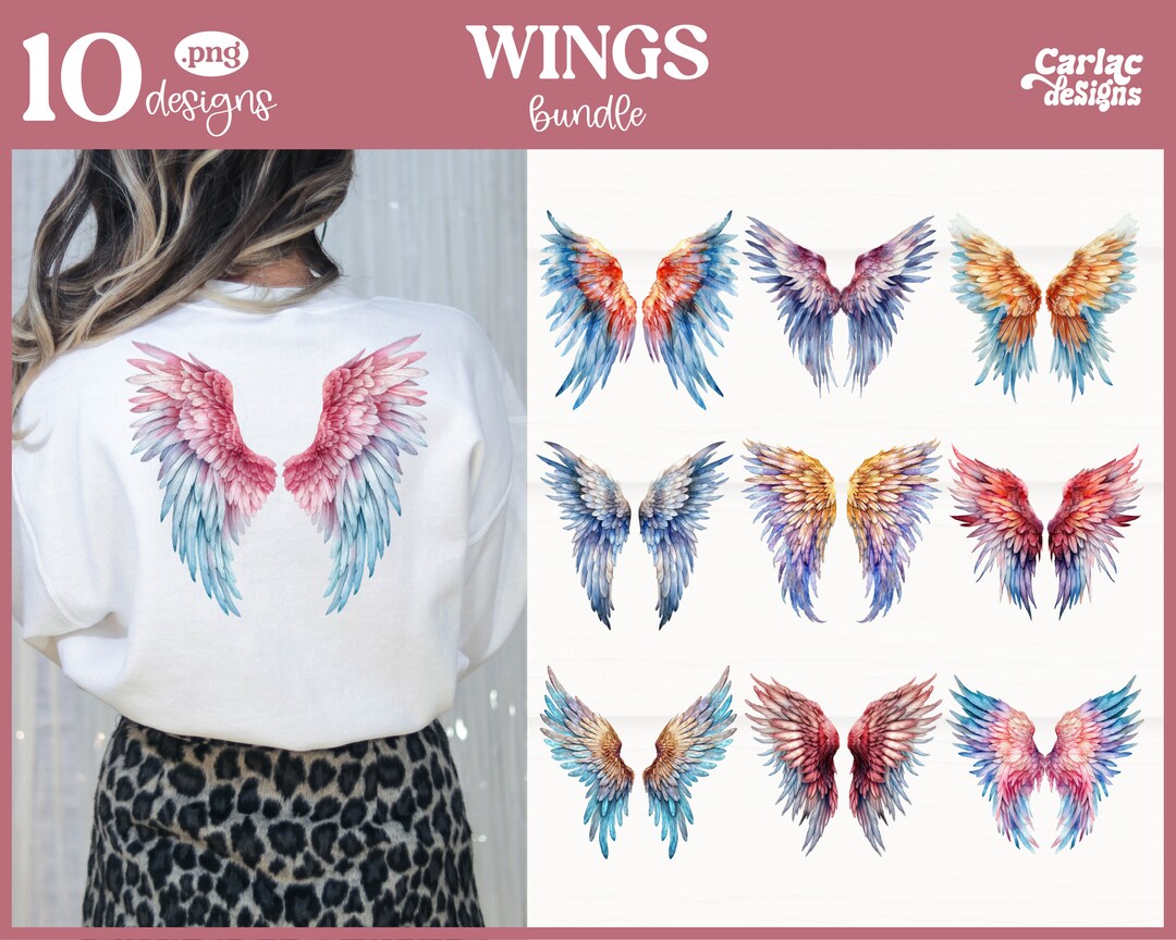Wings Sublimation Design, Angel Wings Sublimation, Fairy Wings ...