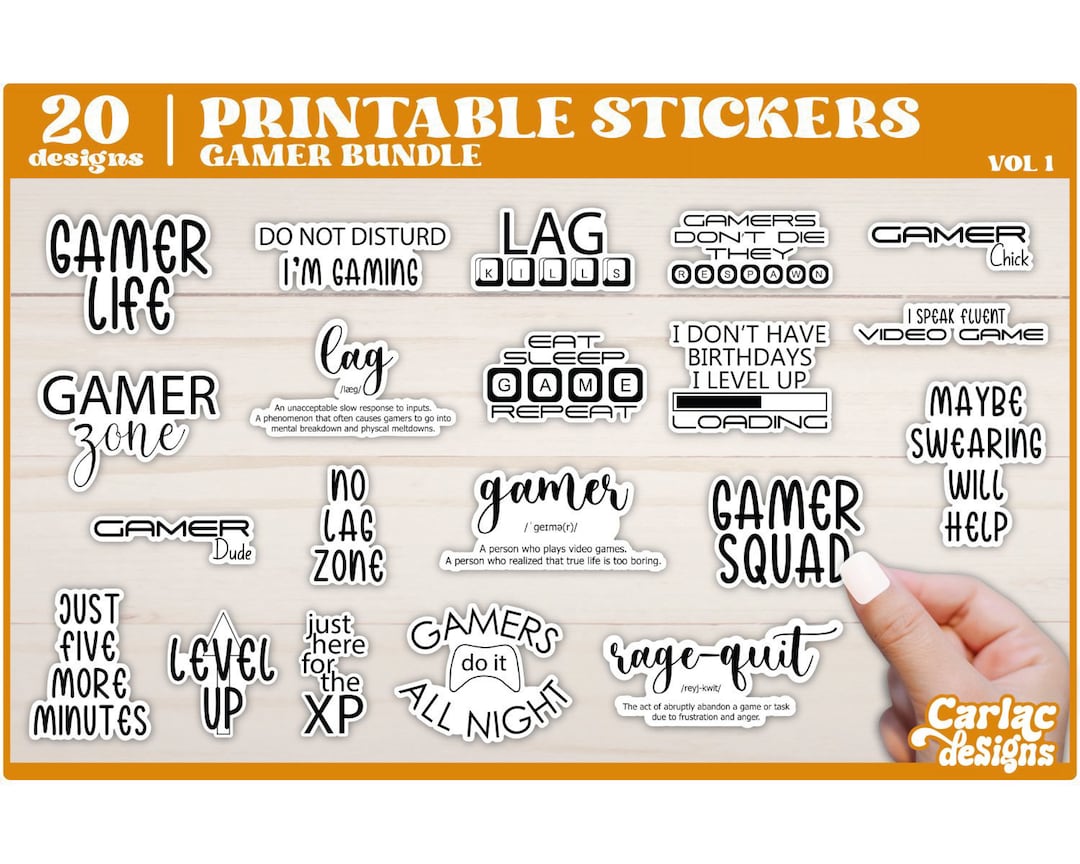 Gamer Stickers Bundle | Gaming Stickers | Funny Gaming Stickers ...