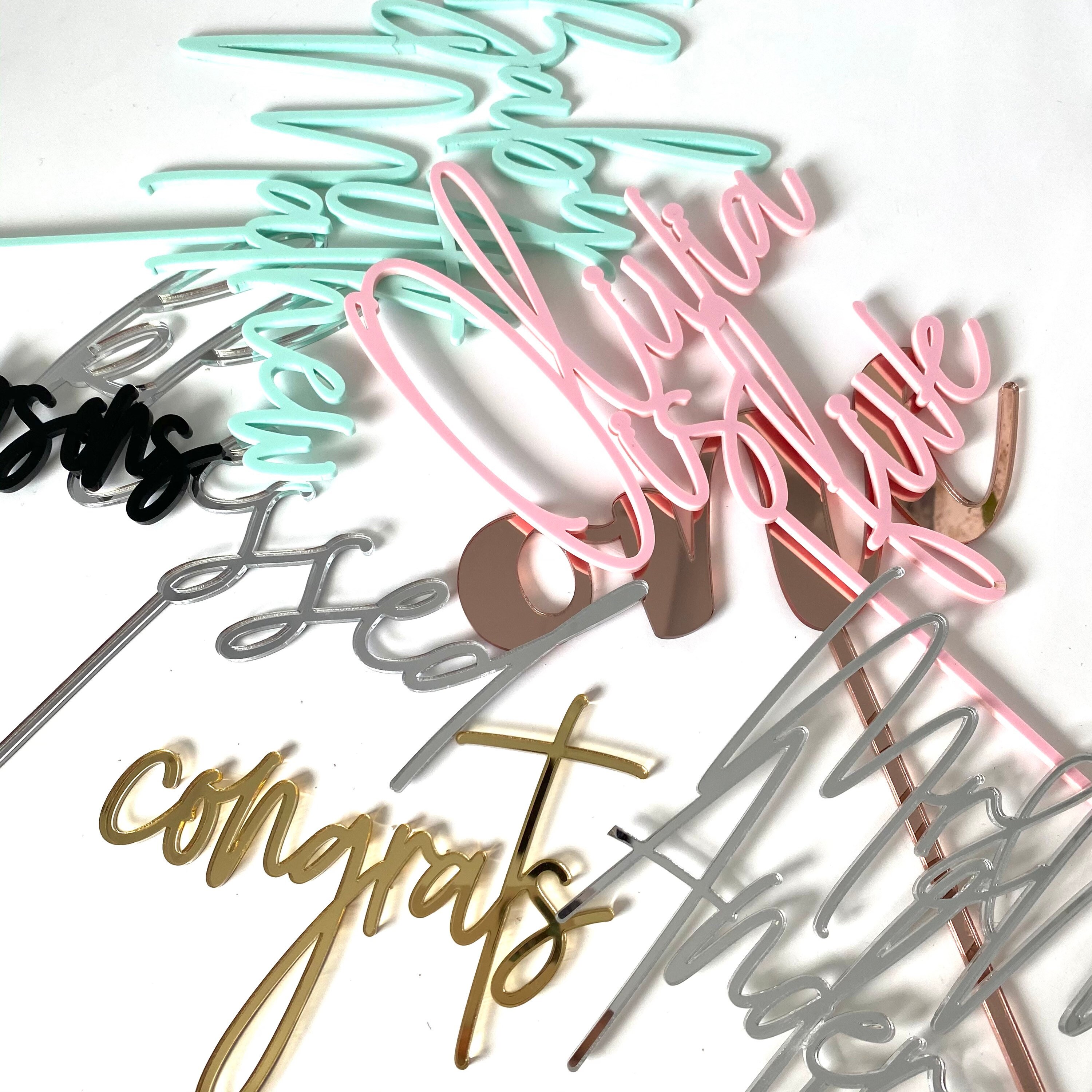 Custom Age Number Birthday Party Family Acrylic Wood Cake Topper - Etsy
