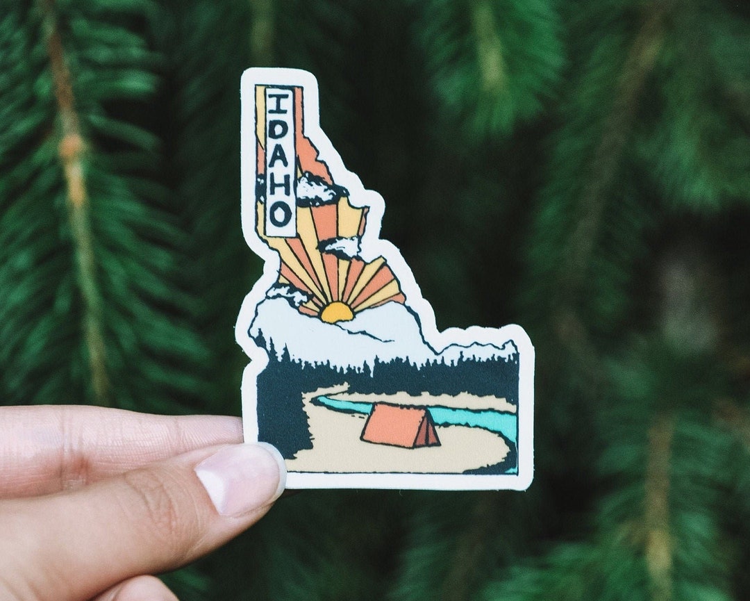 Vintage Idaho Camping Sticker Handdrawn - Etsy