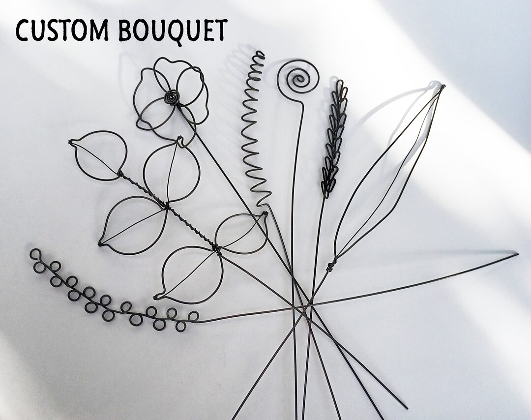 Eternal Wire Flowers and Grasses Custom Bouquet of Wire - Etsy