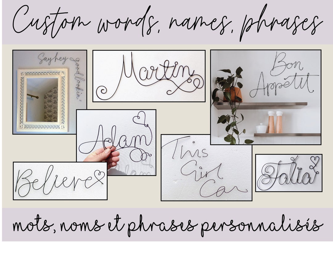 Custom Word Phrase or Name Wire Wall Art Iron Wire Wall - Etsy