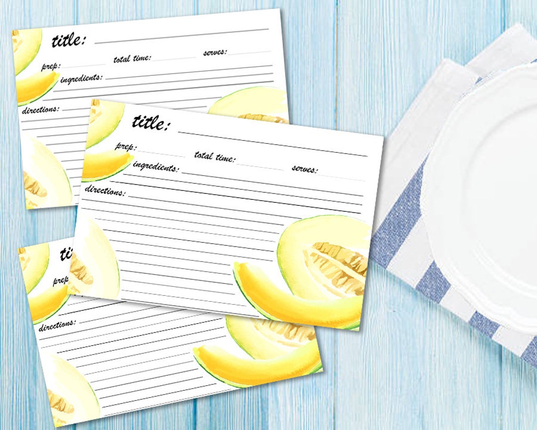 Printable Recipe Cards Recipes Template Illustrated Templett Instant ...