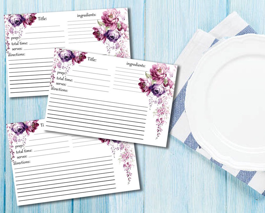 Kitchen Set Recipe Cards Template Illustrated Recipe Pion Kitchen ...