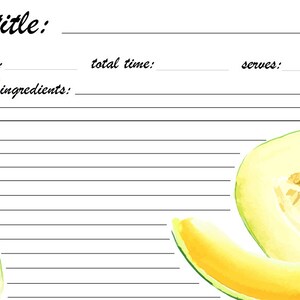 Printable Recipe Cards Recipes Template Illustrated Templett Instant ...