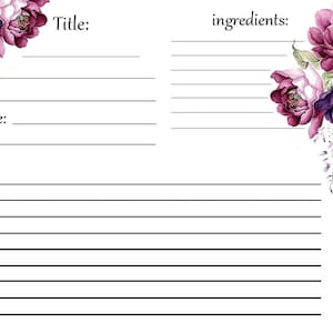 Kitchen Set Recipe Cards Template Illustrated Recipe Pion Kitchen ...