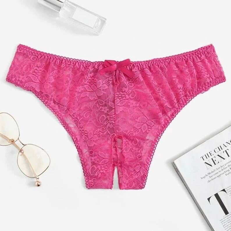 Women Sexy Crotchless Panties Lingerie Floral Lace Panty Etsy