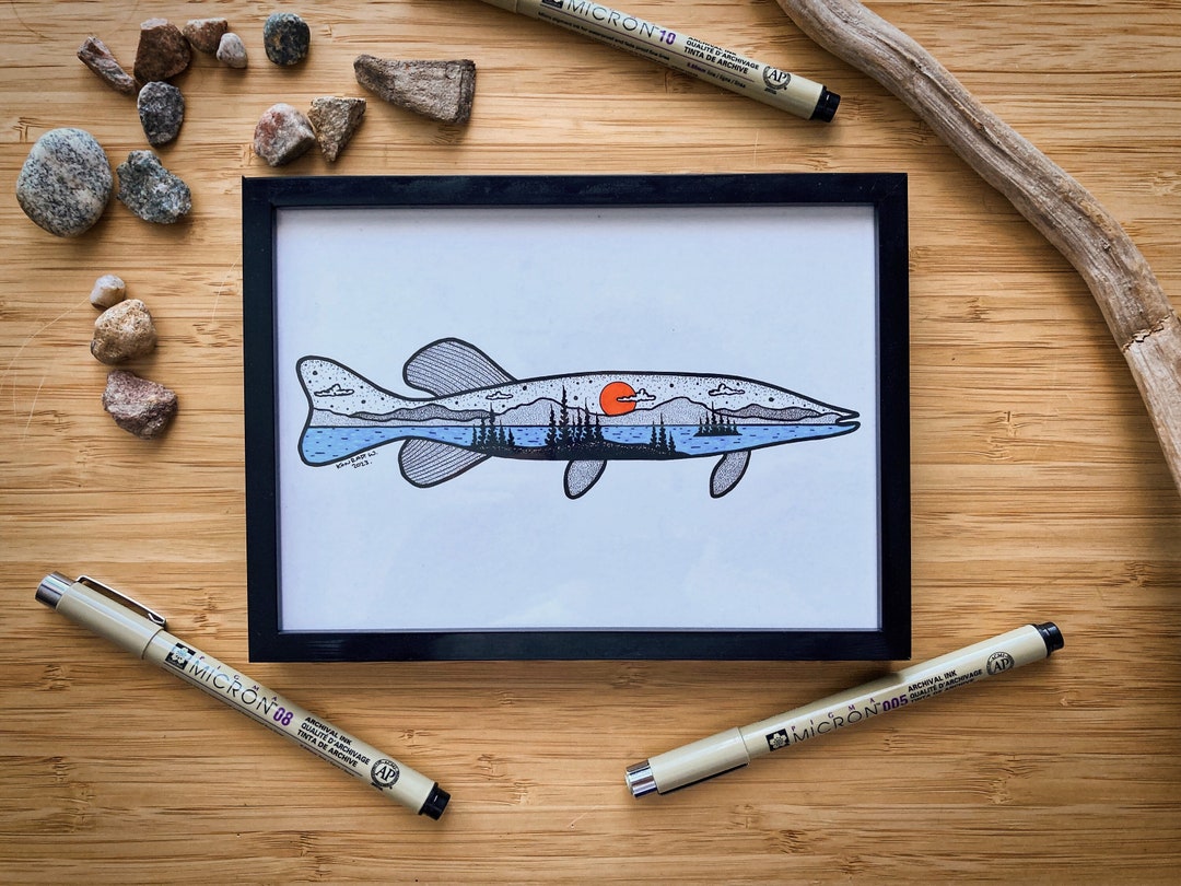 Pike - Pen and Ink PRINT - Etsy