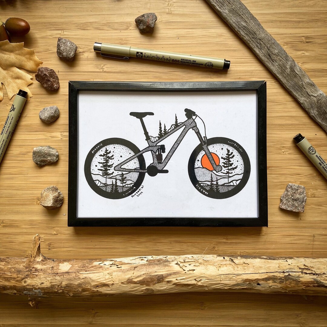 Mountain Bike - Pen and Ink PRINT (2024 Design) - Etsy