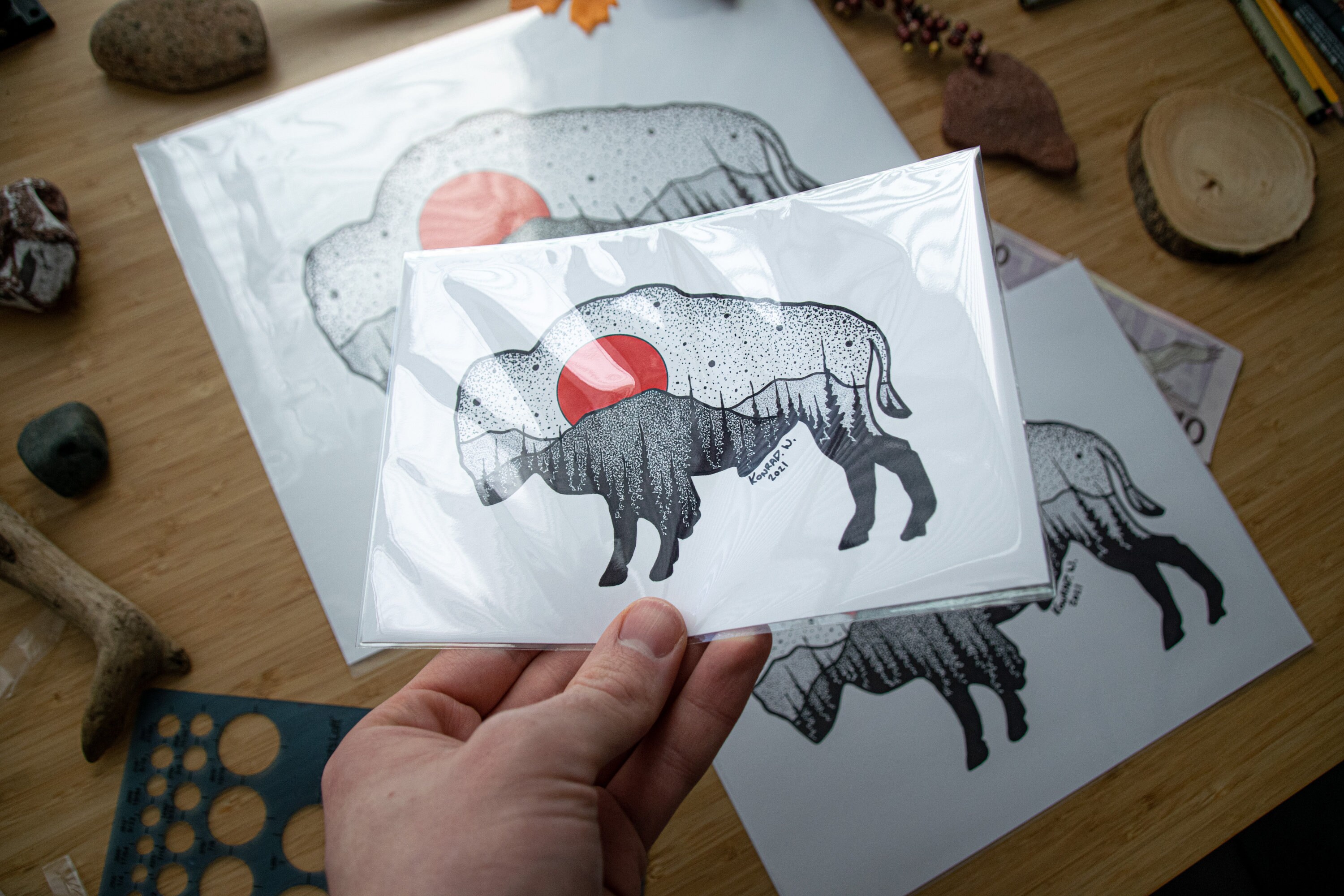 The Bison Pen and Ink PRINT | Etsy