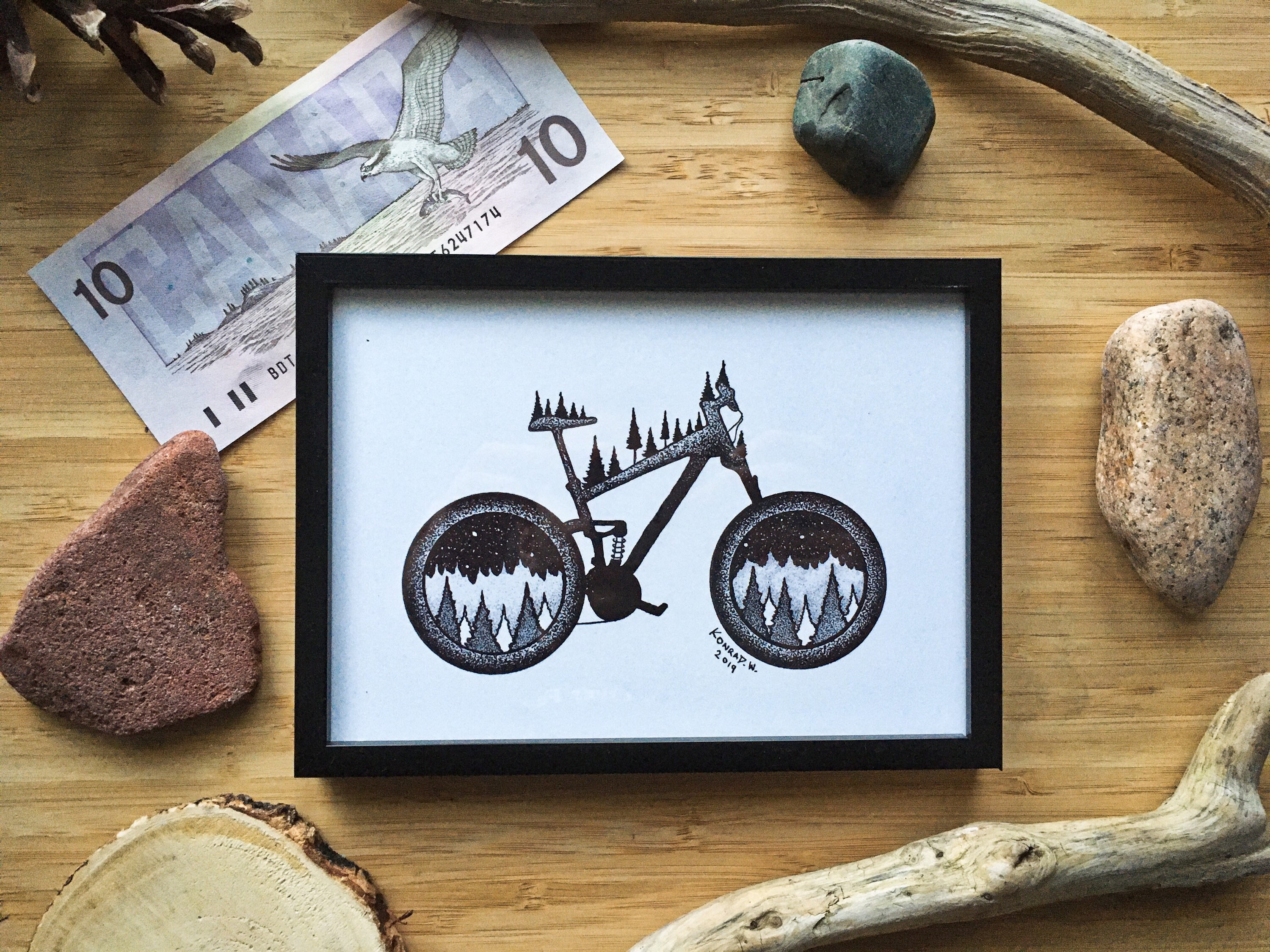 Mountain Bike - Pen and Ink PRINT - Etsy Canada
