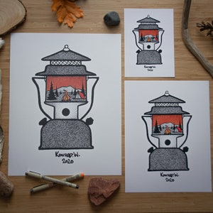 Camping Lantern - Pen and Ink PRINT - Etsy Canada