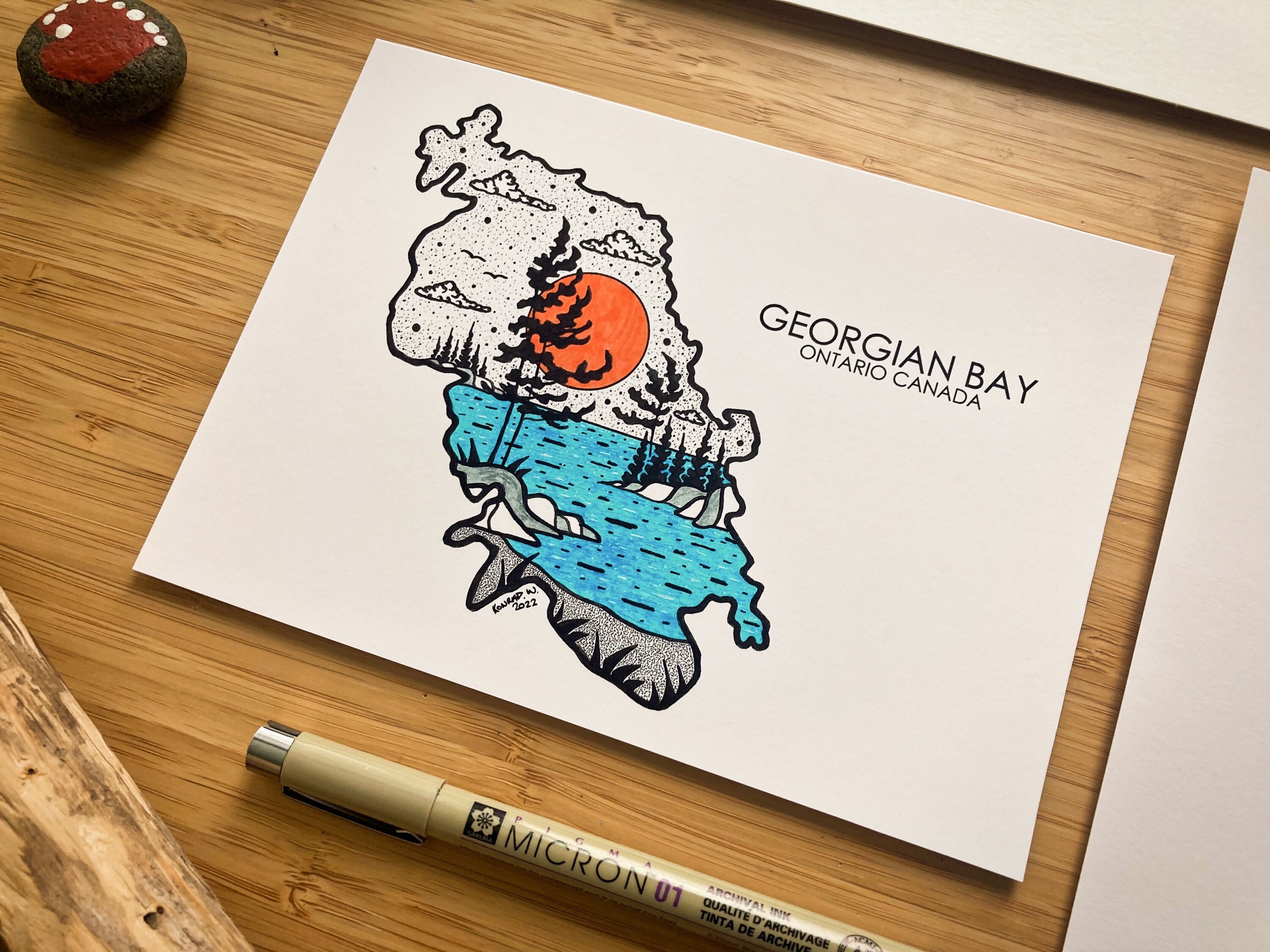 Georgian Bay Pen and Ink PRINT - Etsy