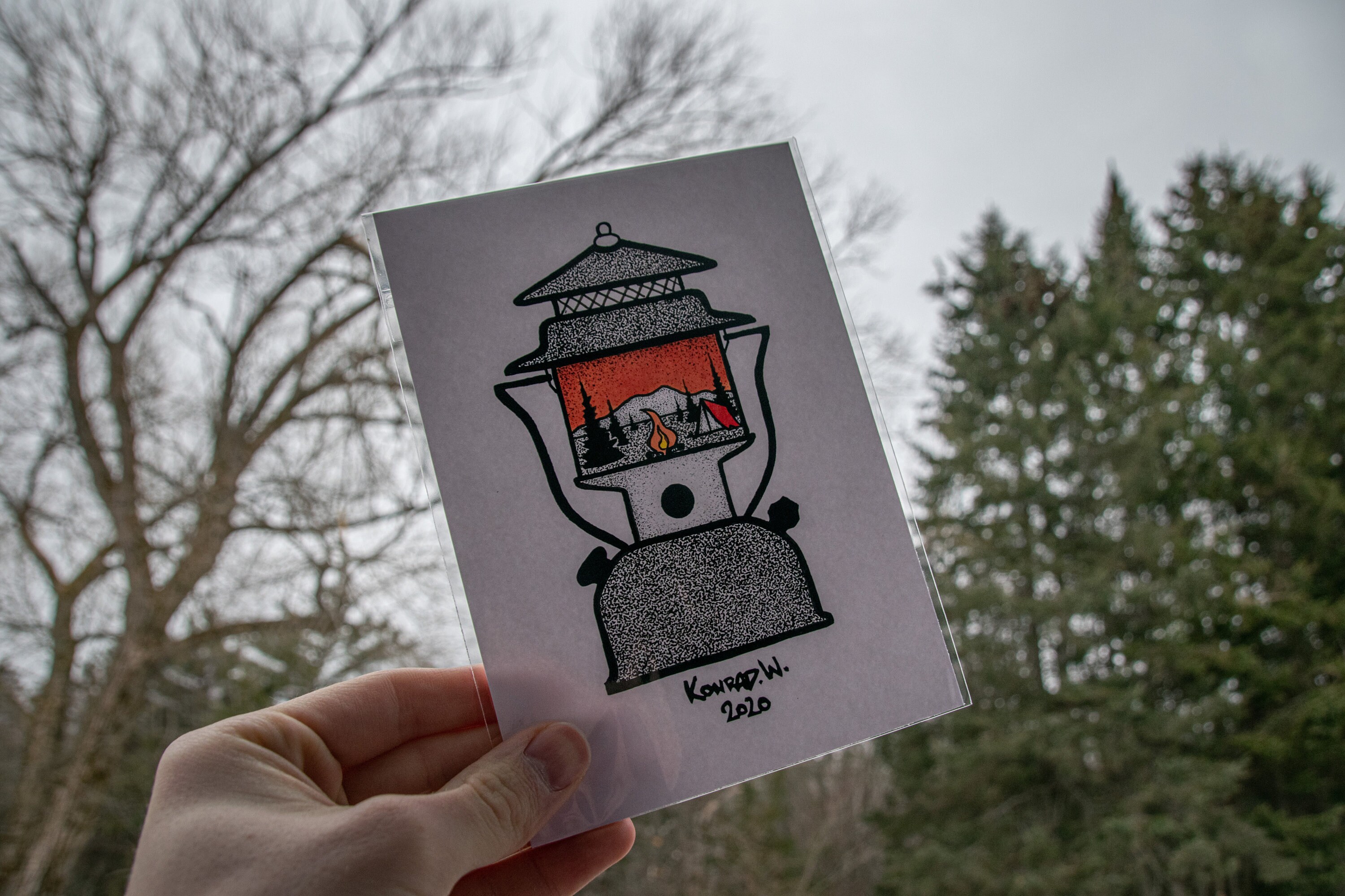 Camping Lantern - Pen and Ink PRINT - Etsy Canada