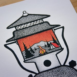 Camping Lantern - Pen and Ink PRINT - Etsy Canada