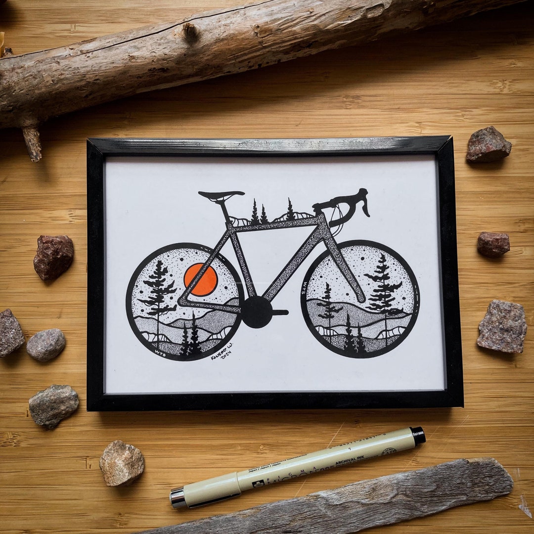 Road Bike - Pen and Ink PRINT (2024 Design) - Etsy