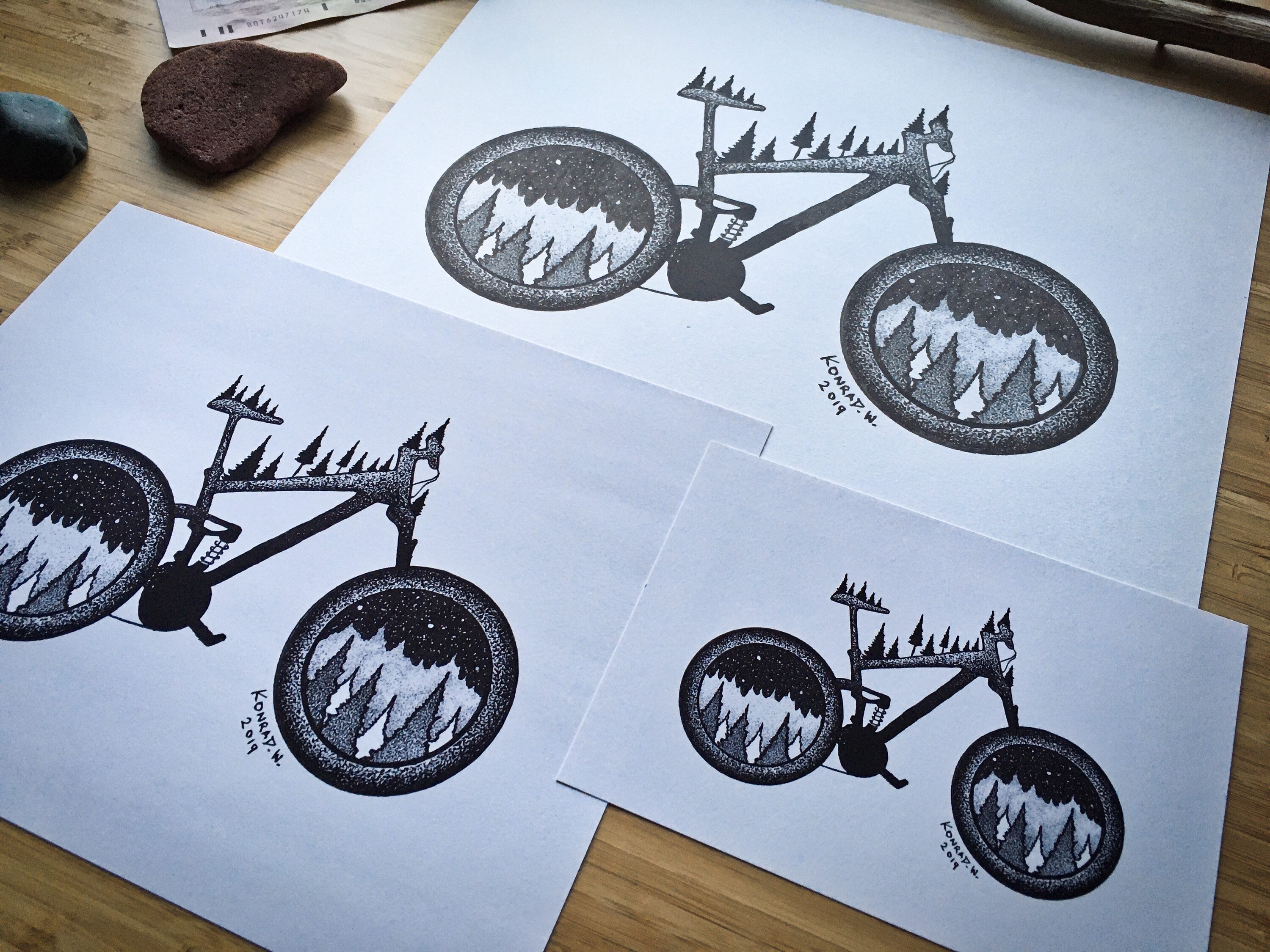 Mountain Bike - Pen and Ink PRINT - Etsy Canada