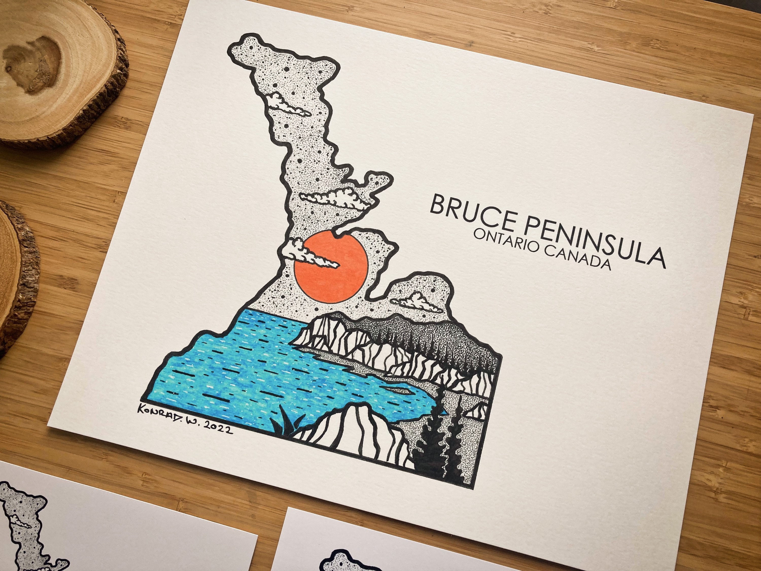 Bruce Peninsula - Pen and Ink PRINT - Etsy