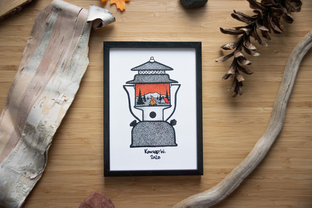 Camping Lantern - Pen and Ink PRINT - Etsy Canada
