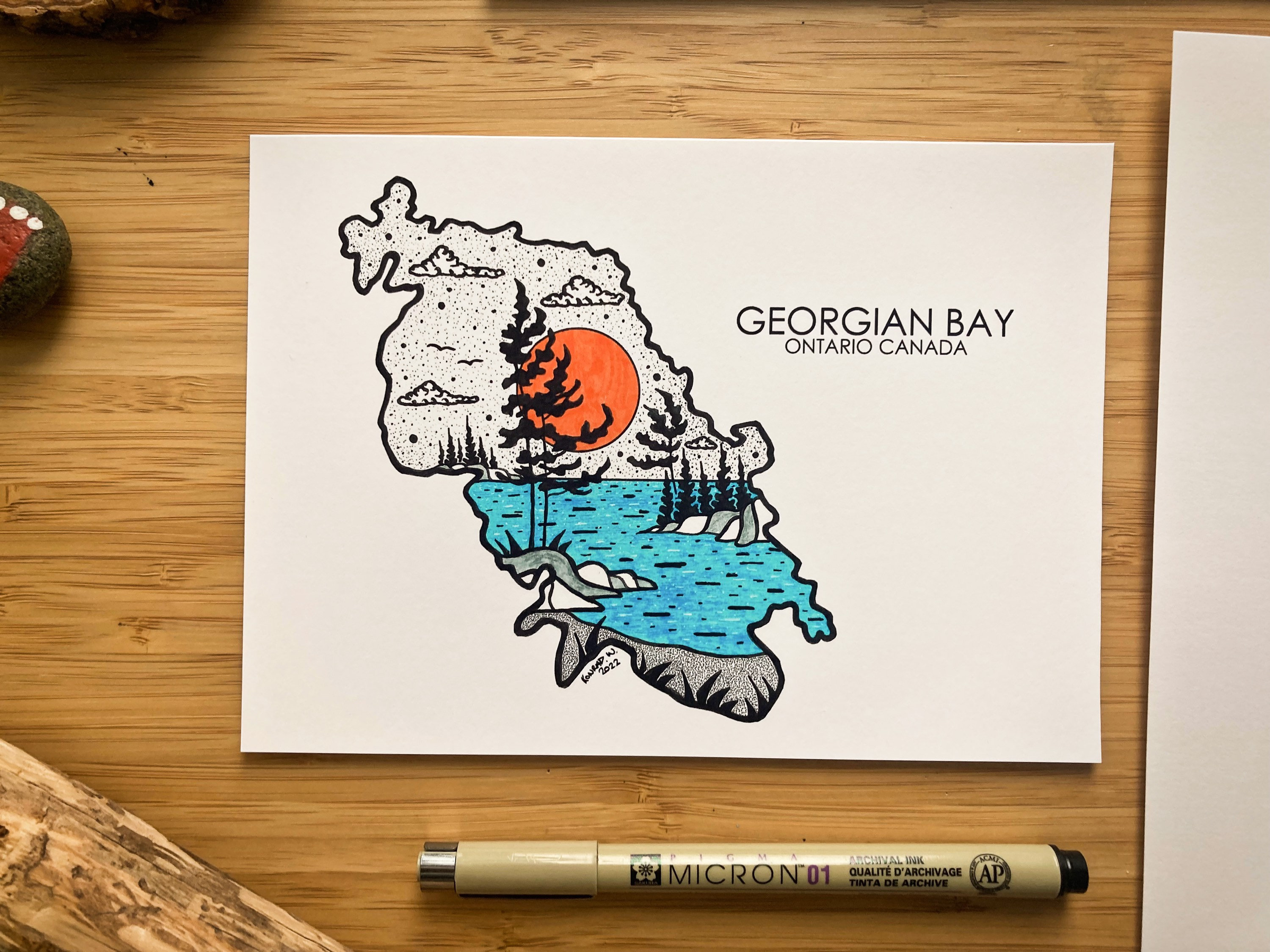 Georgian Bay Pen and Ink PRINT - Etsy