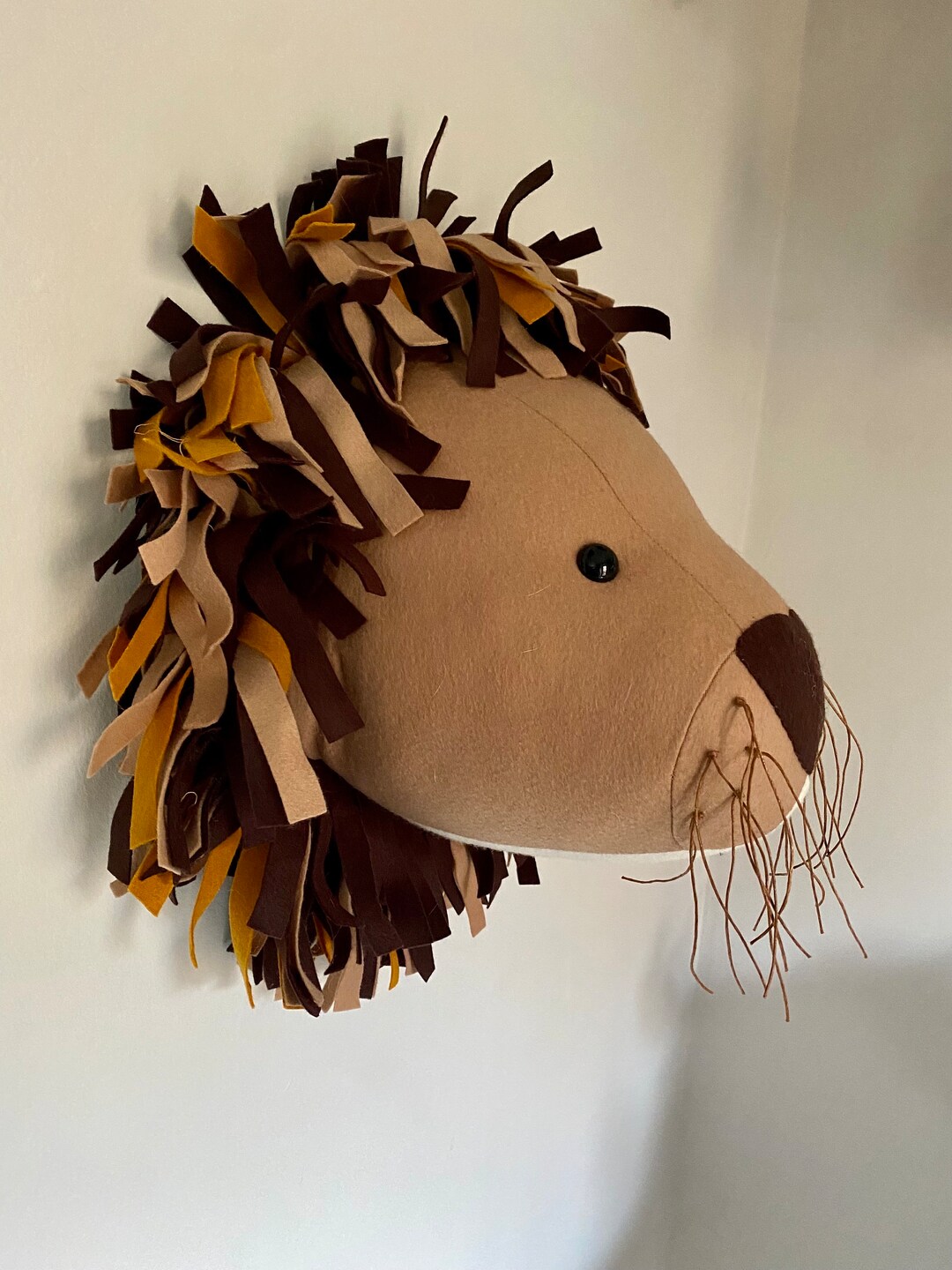 Simba Lion Animal Felt Wall Head - Etsy UK