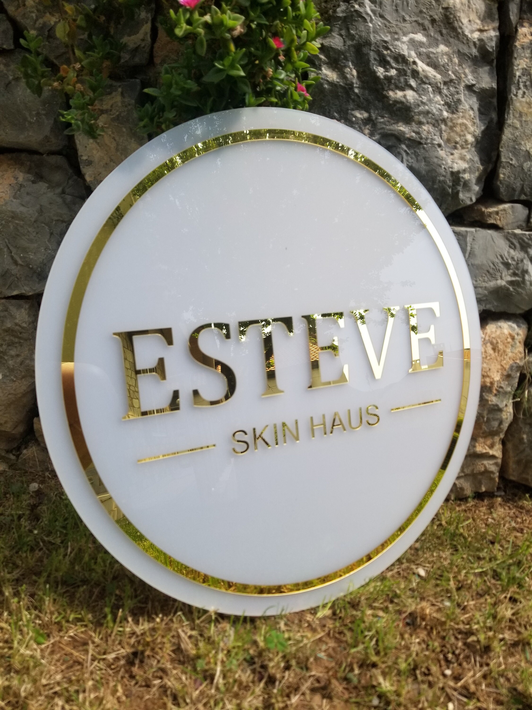 CUSTOM BUSINESS LOGO Round Mirror Sign Made of Acrylic in Multiple ...