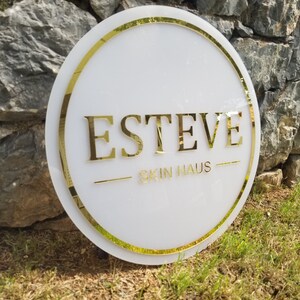CUSTOM BUSINESS LOGO Round Mirror Sign Made of Acrylic in Multiple ...