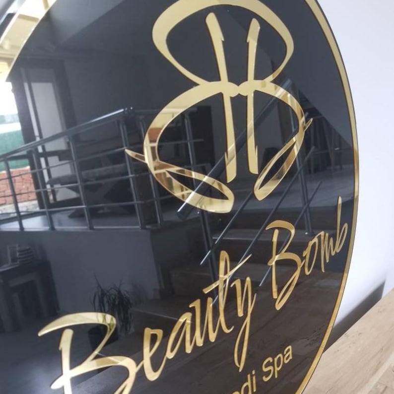 Custom Acrylic Logo Sign: 3D Laser Cut, LED Backlit Salon Signage - Etsy