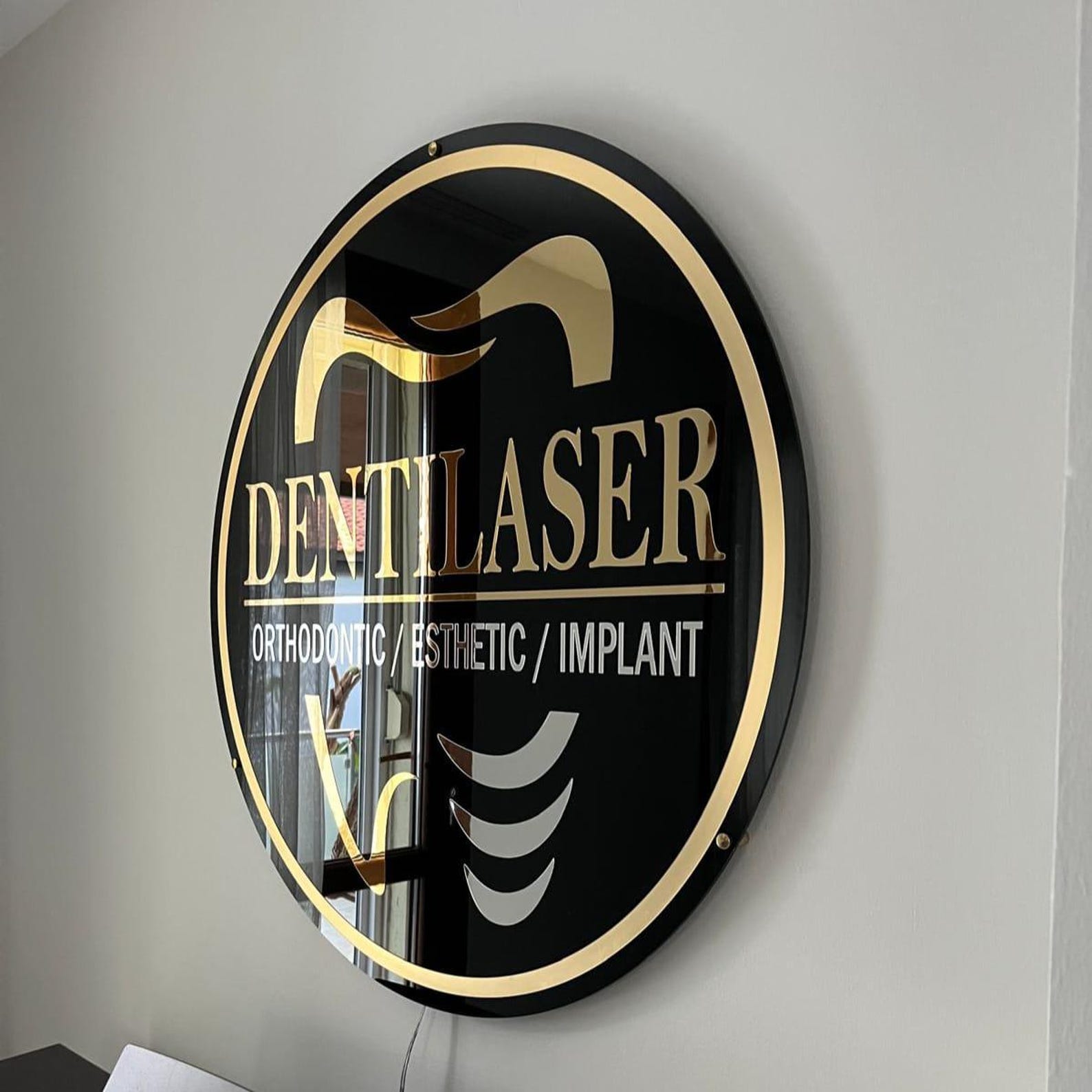 Custom Round Business Logo Sign: Black Laser Cut Acrylic Signage - Etsy