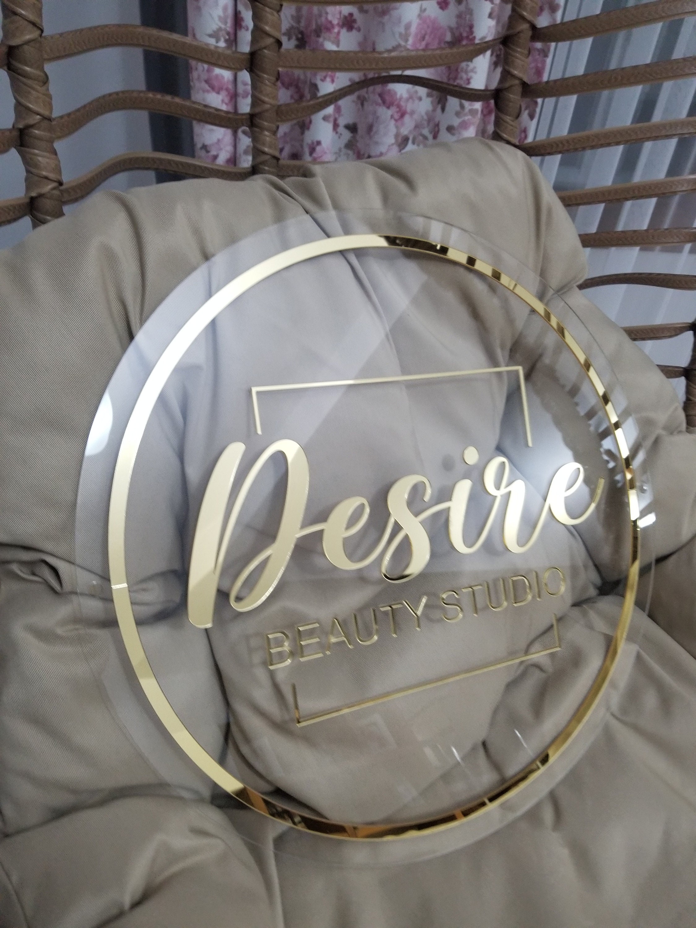 CUSTOM BUSINESS LOGO Round Mirror Sign Made of Acrylic in Multiple ...