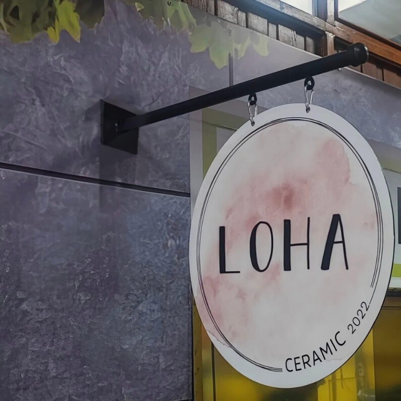 Custom Round Blade Sign, Storefront Outdoor Hanging Sign, Business Logo ...