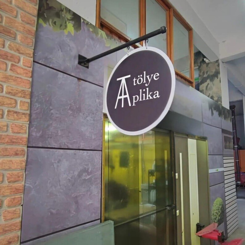 Custom Round Blade Sign, Storefront Outdoor Hanging Sign, Business Logo ...