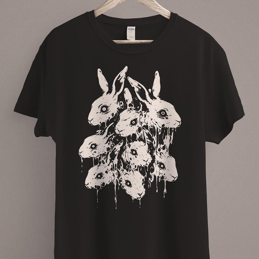 Horror Rabbit T-shirt | Goblincore Tee | Weirdcore Gothic Aesthetic ...