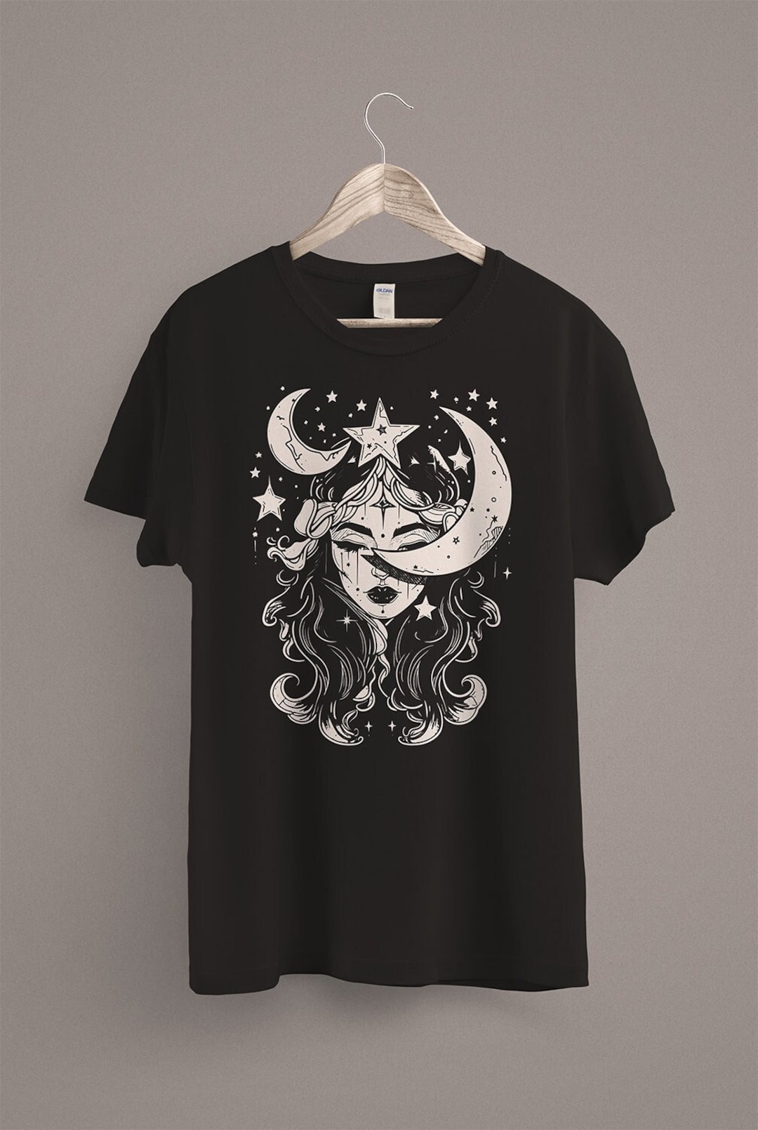 Moon Goddess T-shirt Celestial Crescent Moon Witch Clothing Witchy ...
