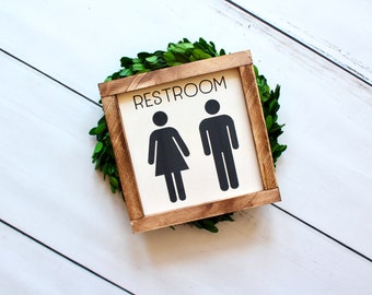Restroom sign | Etsy
