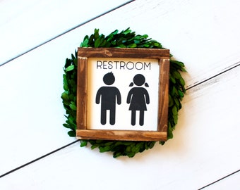 Restroom sign | Etsy