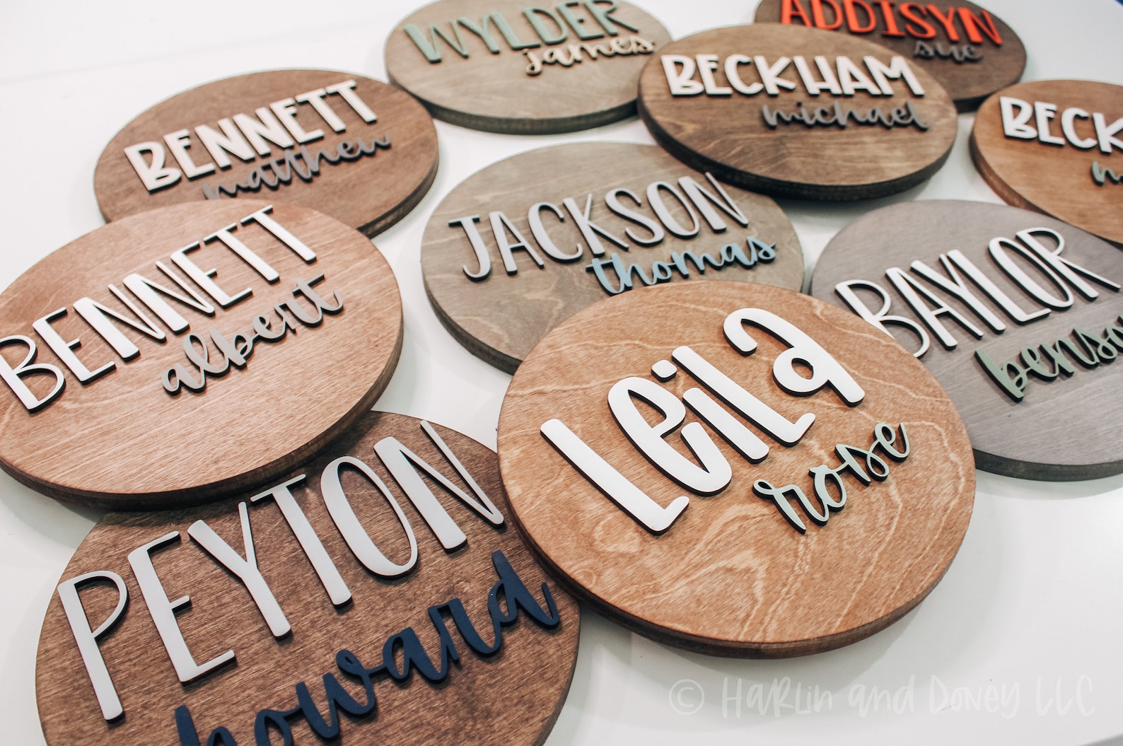 3D Baby Name Sign Nursery Name Sign Round Sign Nursery - Etsy