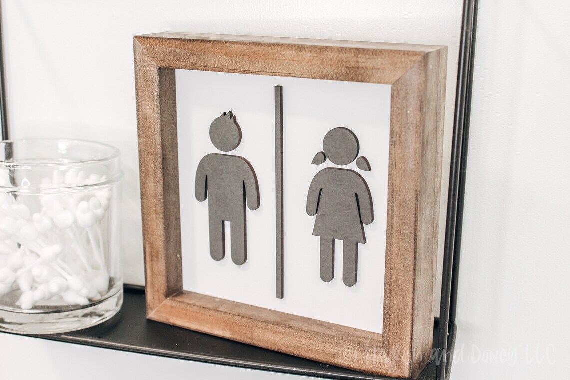 Kids Restroom Sign Bathroom Sign Farmhouse Bathroom Decor | Etsy