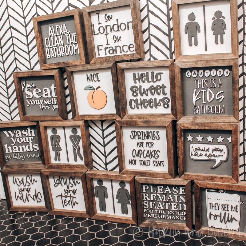 Bathroom Signs - Etsy