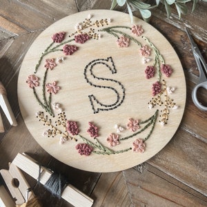 Embroidered Initial DIY Kit, DIY Embroidery Kit, Embroidery Gift, Gift ...