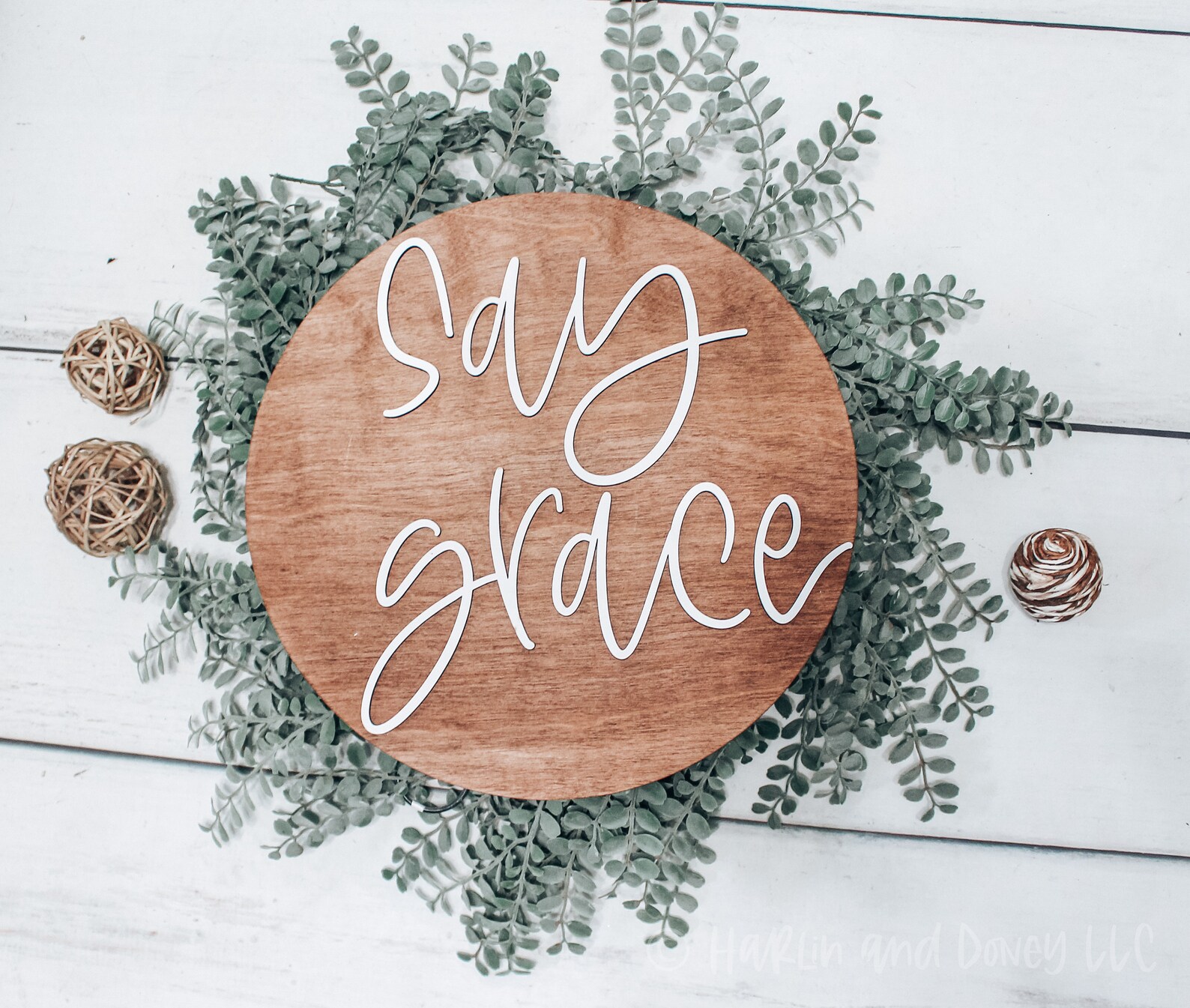 Say Grace Wood Sign Farmhouse Decor Kitchen Wall Sign - Etsy