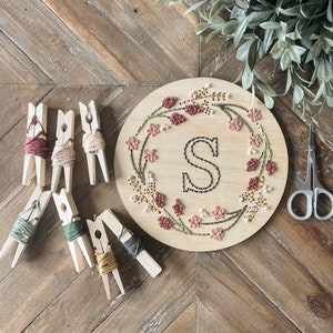 Embroidered Initial DIY Kit, DIY Embroidery Kit, Embroidery Gift, Gift ...
